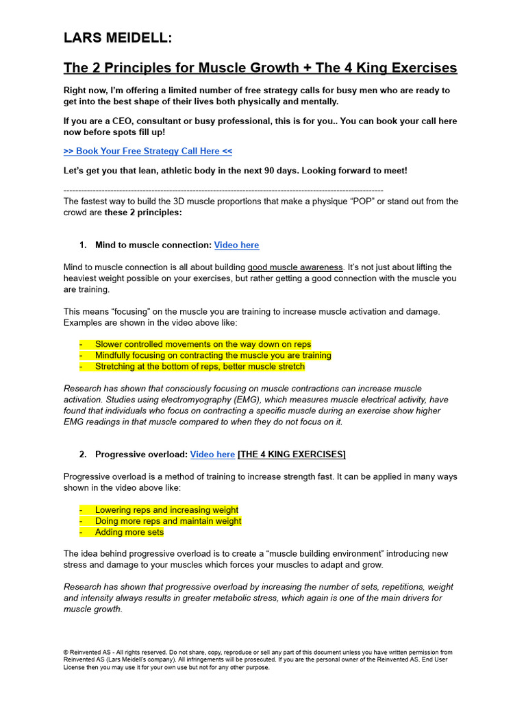 2 Power Principles For Muscle Growth | PDF