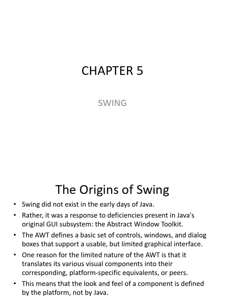Unit 5 Introducing Swing | PDF