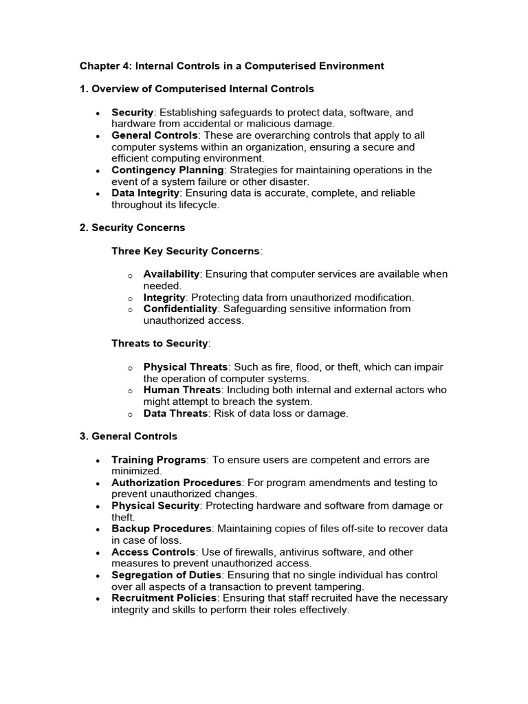 Internal Controls in a Computerized Environment | PDF