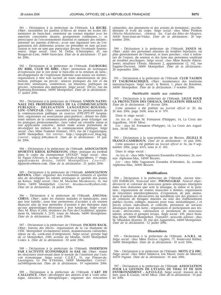 Journal Officiel de La République Française | PDF
