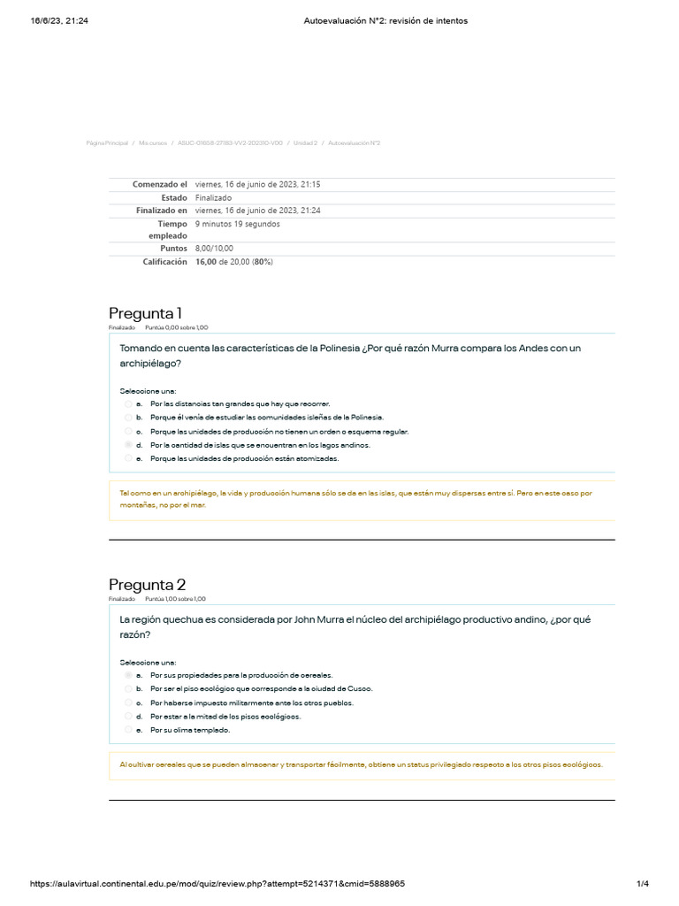 Autoevaluacion 2 - Medio Ambiente y Ecologia | PDF | Perú | Ciencia y matemáticas
