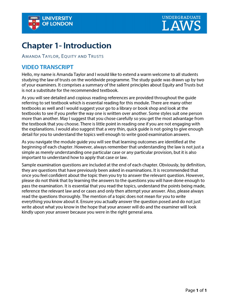 Chapter 1 Transcript | PDF