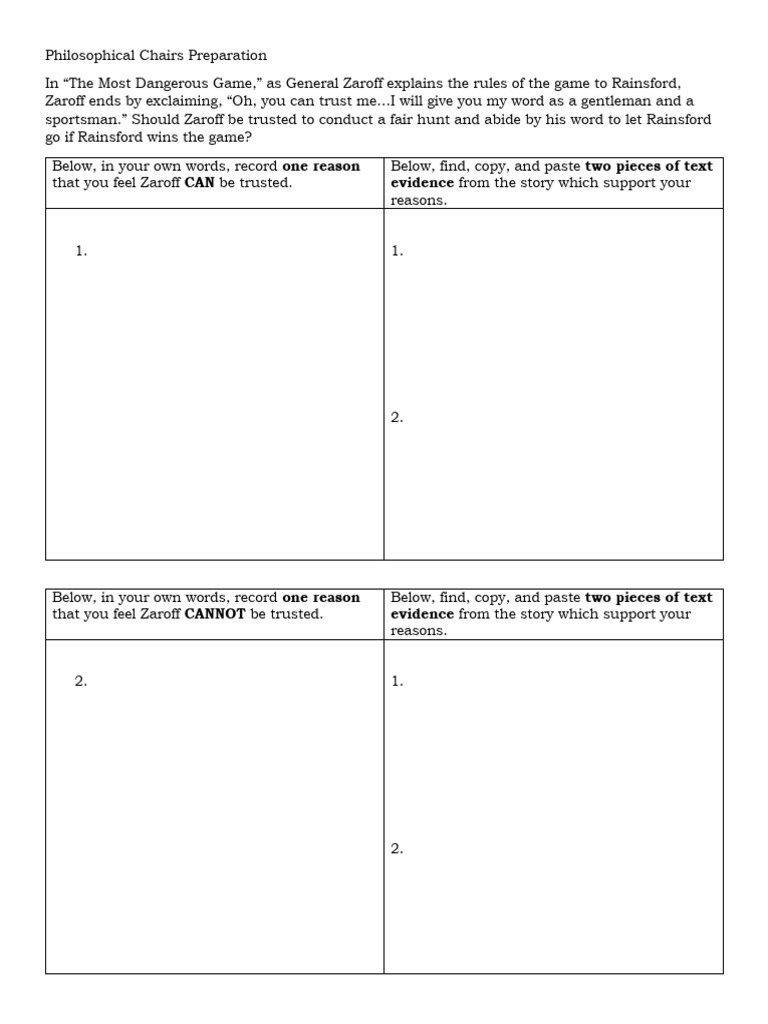 Philosophical Chairs Preparation 2024-1 | PDF