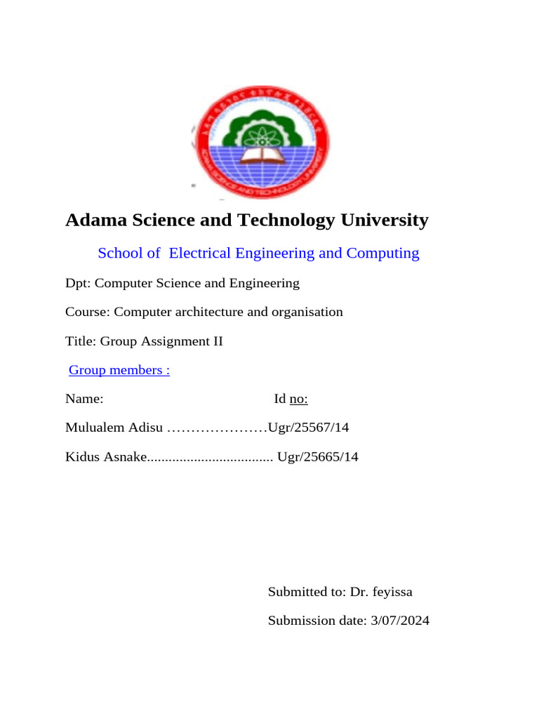 Comparch Assignment Mulualem | PDF