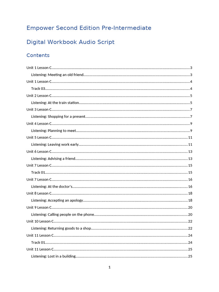 Digital Workbook Audio Scripts | PDF