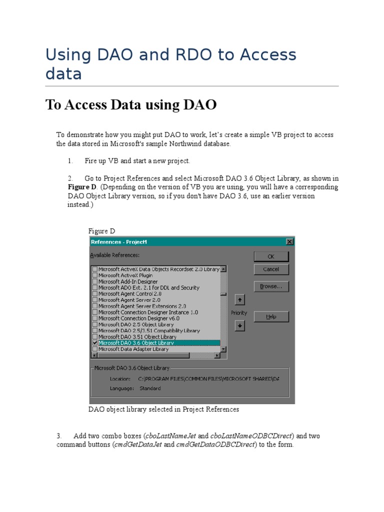 Using DAO and RDO To Access Data | PDF | Data Management | Computing
