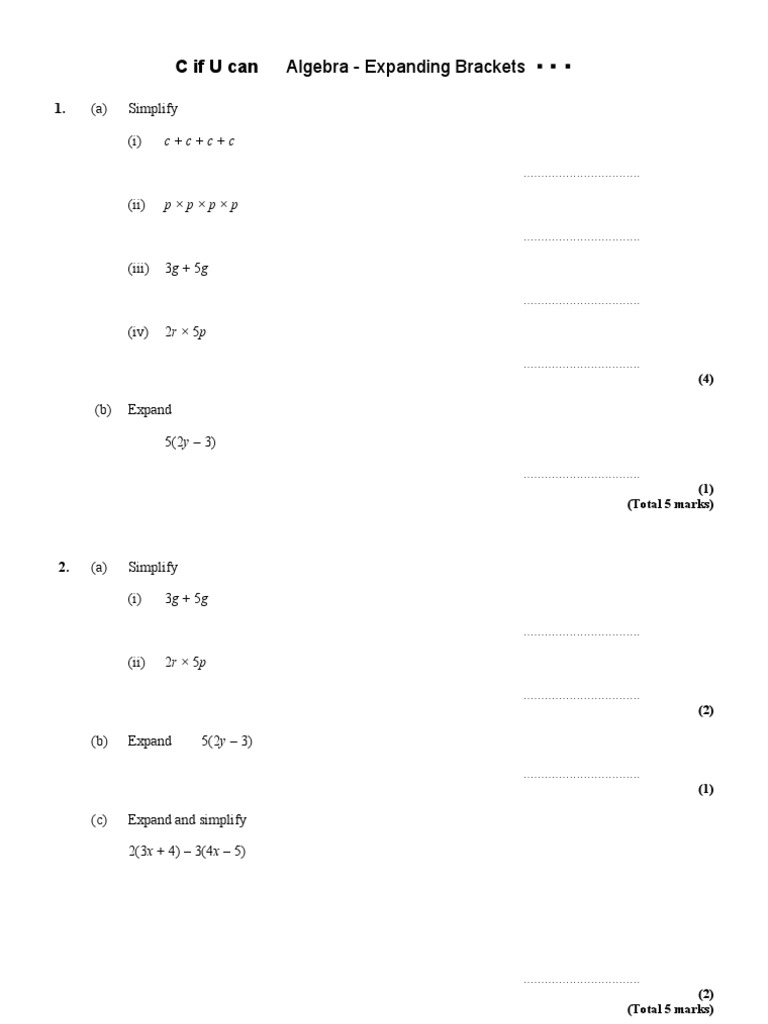Algebra ExpandingBrackets&Foil | PDF | Teaching Methods & Materials ...