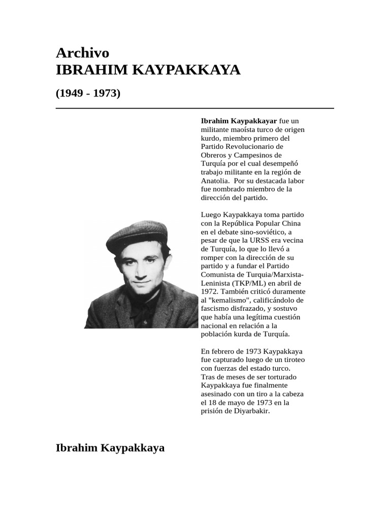 Ibrahim Kaypakkaya | PDF