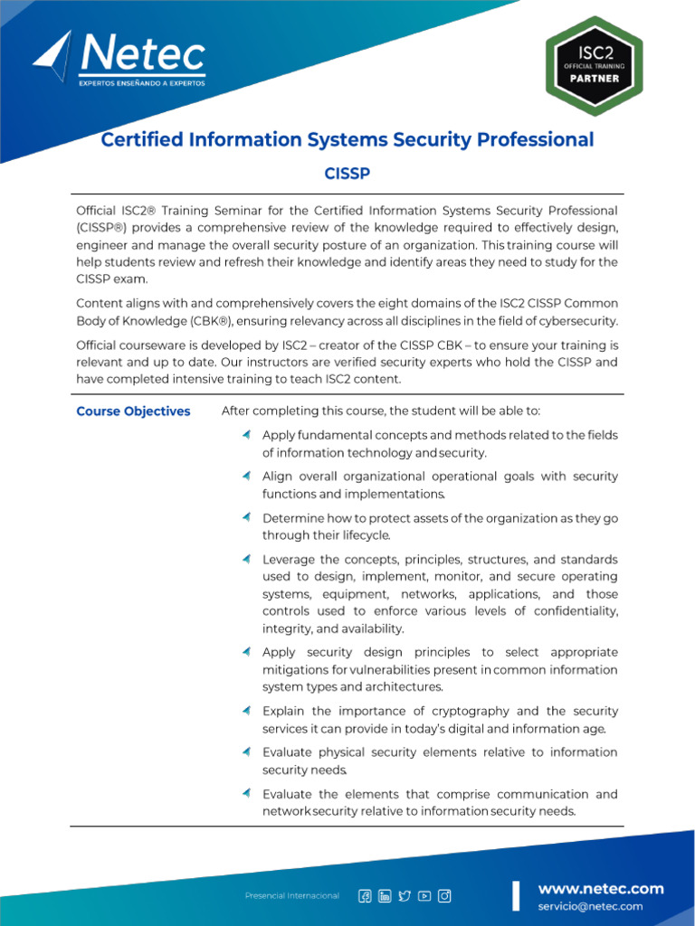 CISSP Certified Information Systems Security Professional | PDF