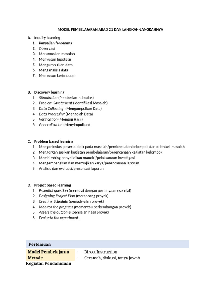 5 Model Pembelajaran Abad 21 | PDF