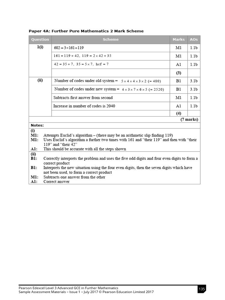 GCE A Further Maths Sample 4 MS | PDF