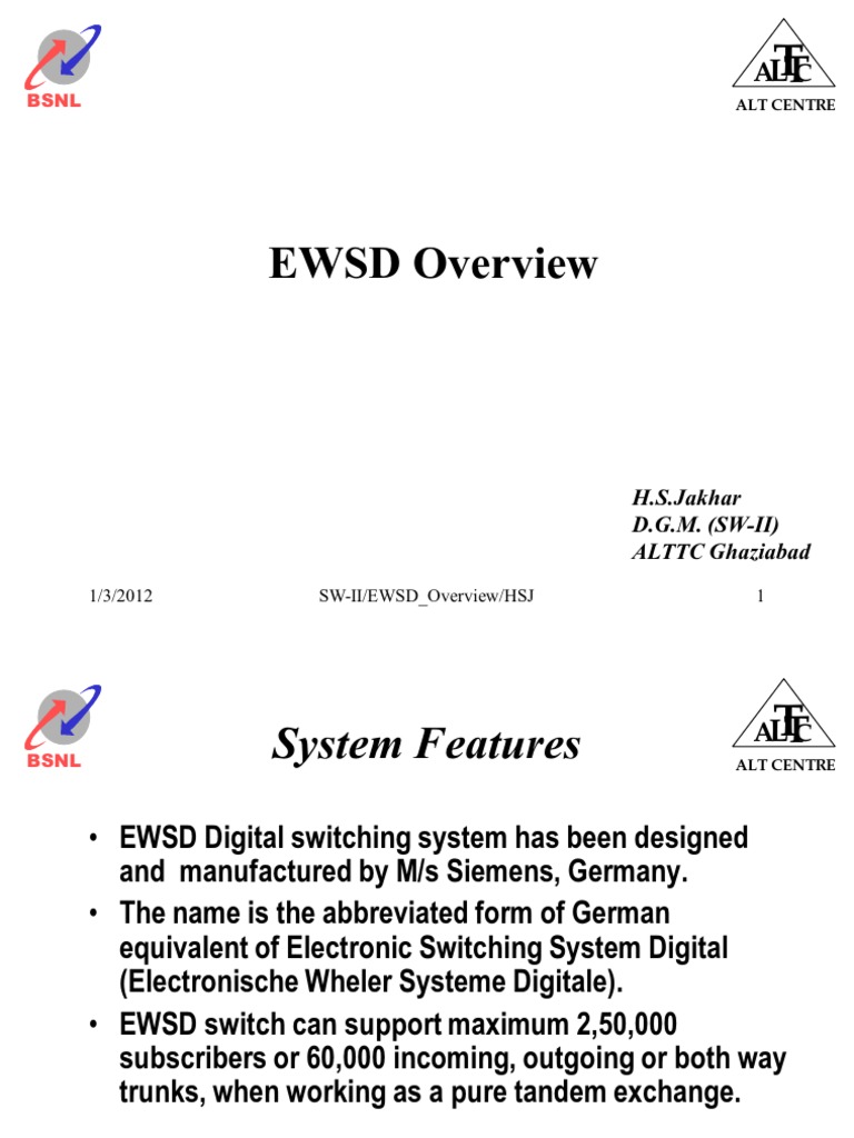 EWSD Overview | Telephone Exchange | Computer Hardware