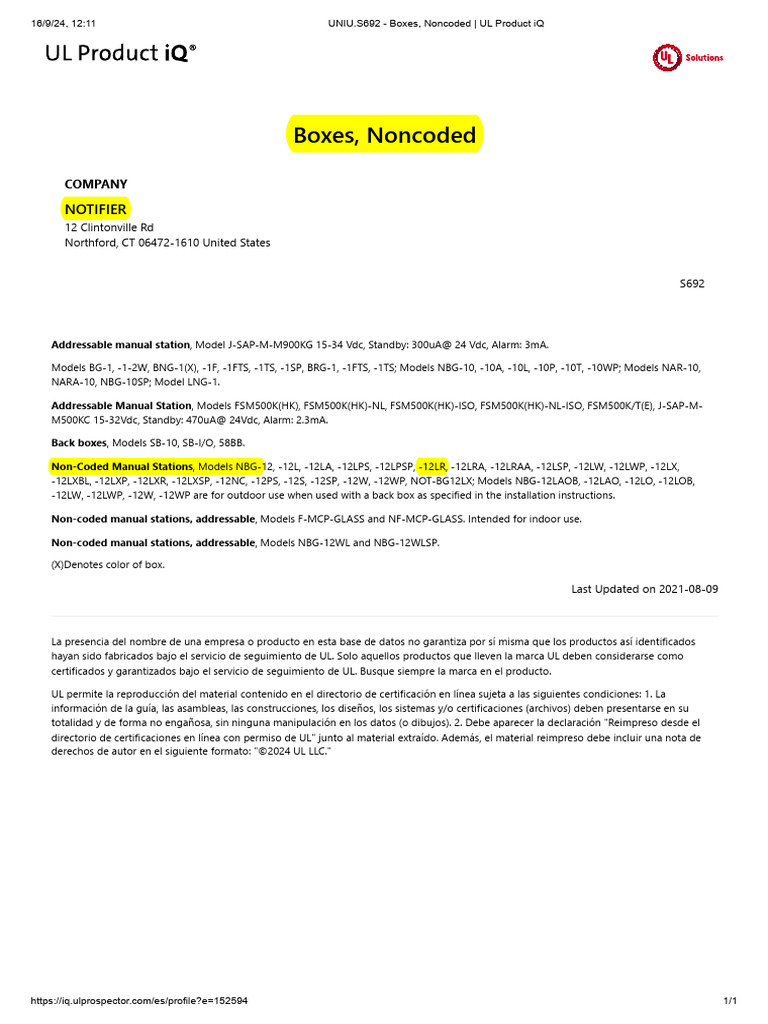 Notifier NBG-12LR | PDF