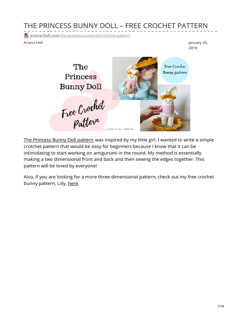 Ariana-Hall com-THE PRINCESS BUNNY DOLL FREE CROCHET PATTERN | PDF