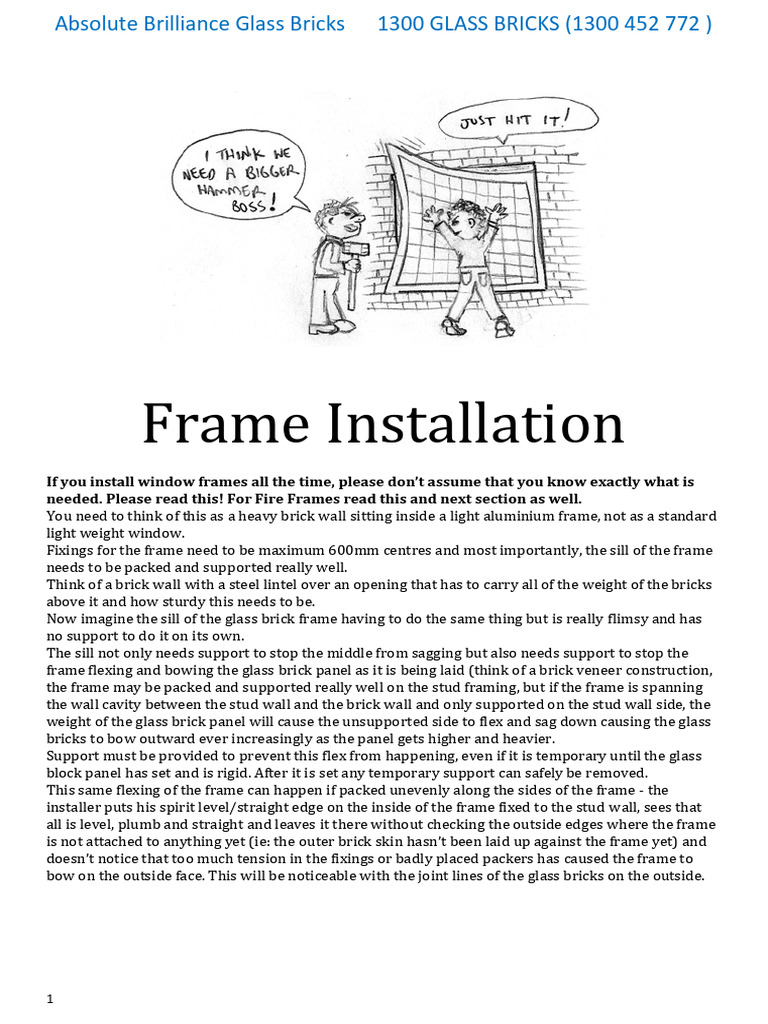 Complete+Installation+Instructions+Glass+Brick+Fire+Frames | PDF