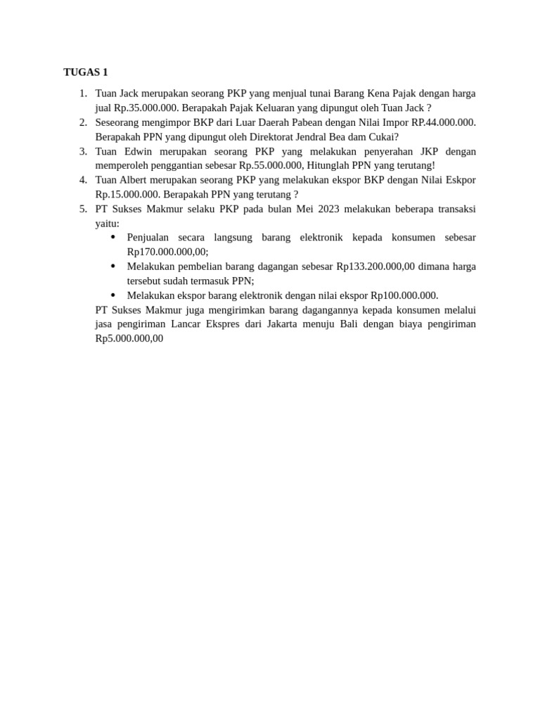 TUGAS 1-Pajak 2 | PDF