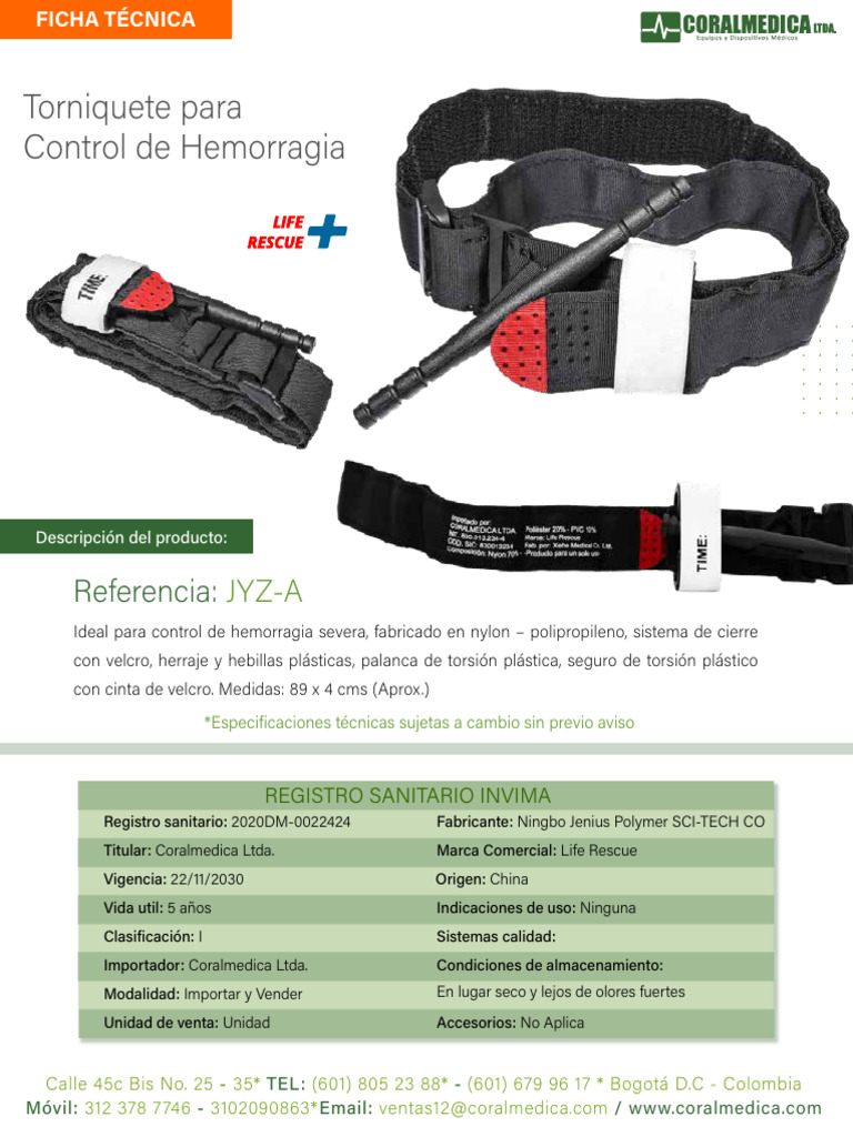Torniquete Control de Hemorragia JYZ-A | PDF