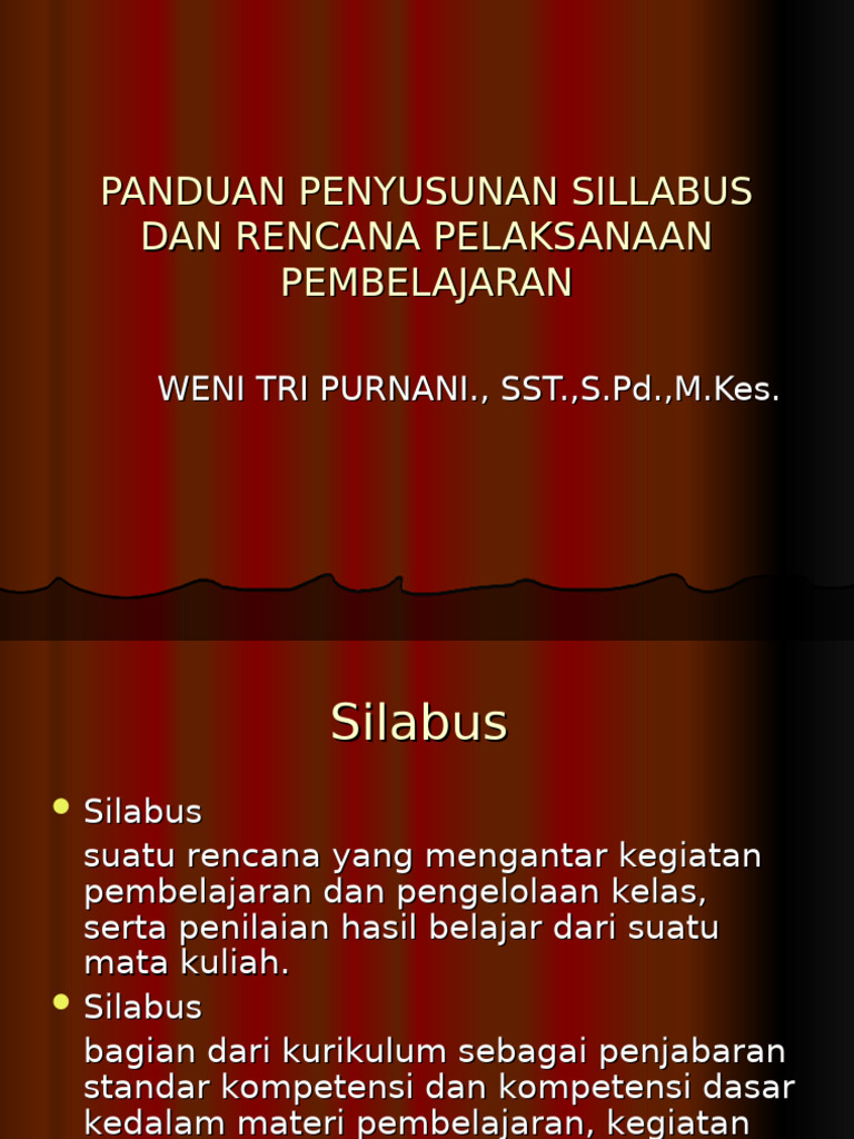 Panduan Penyusunan Sillabus Dan Rencana Pelaksanaan Pembelajaran | PDF