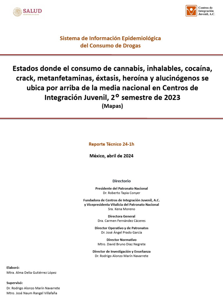 CIJ - Consumo de Drogas Segundo Semestre 2023 | PDF | Cannabis (Droga) | Relaciones personales ...