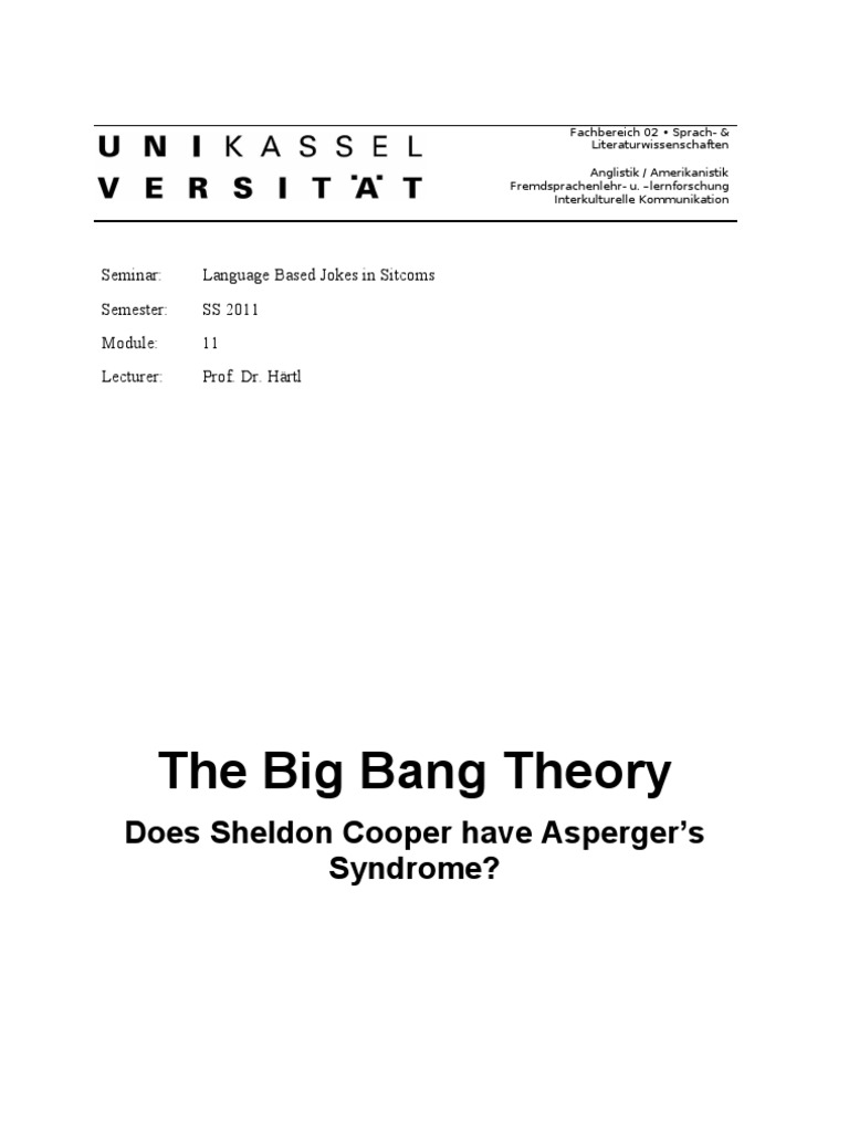 Sheldon Cooper | PDF | Asperger Syndrome | Science