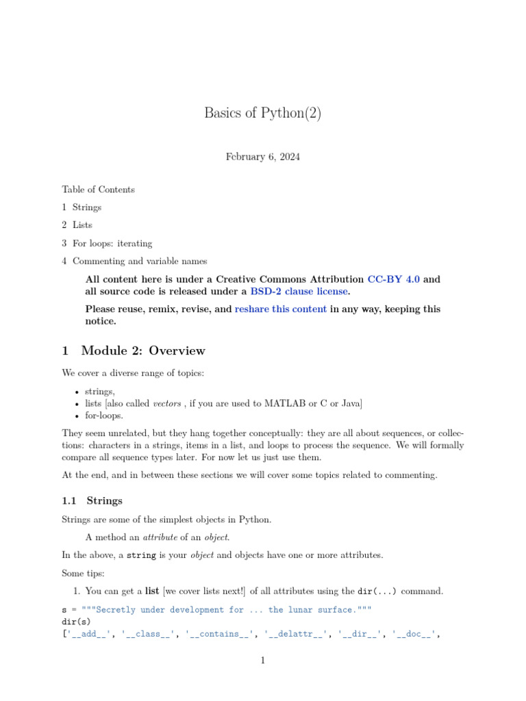 Basics of PYTHON(2) | PDF