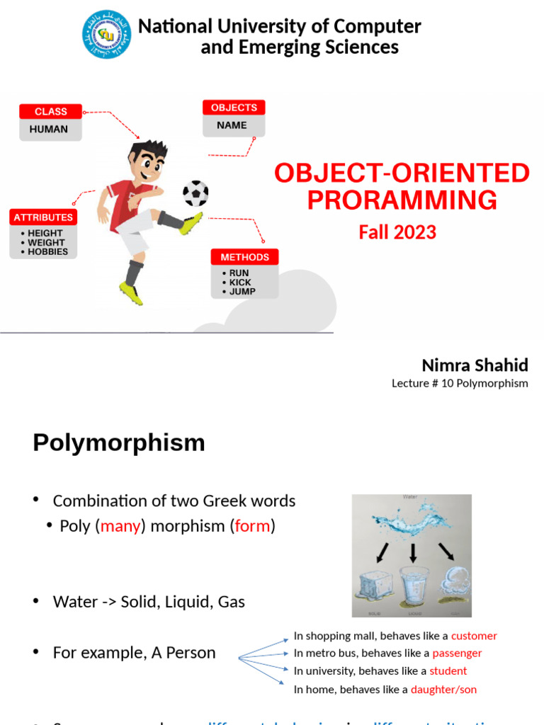 OOP - Lecture 10 Polymorphism | PDF