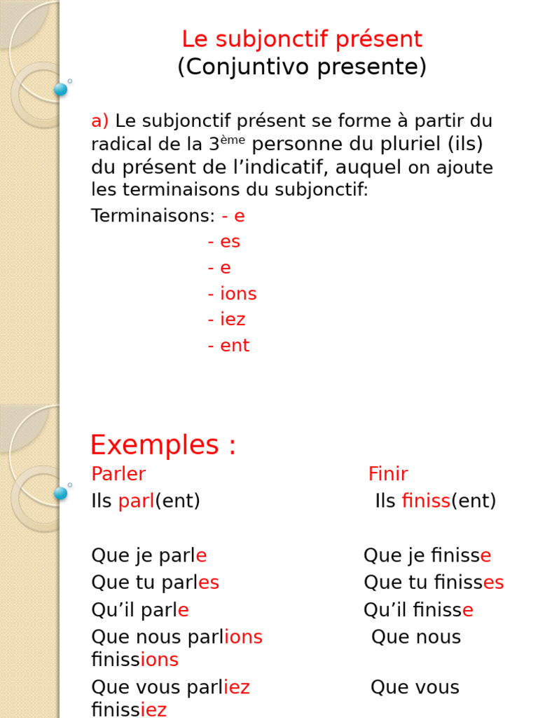 Le subjonctif présent | PDF