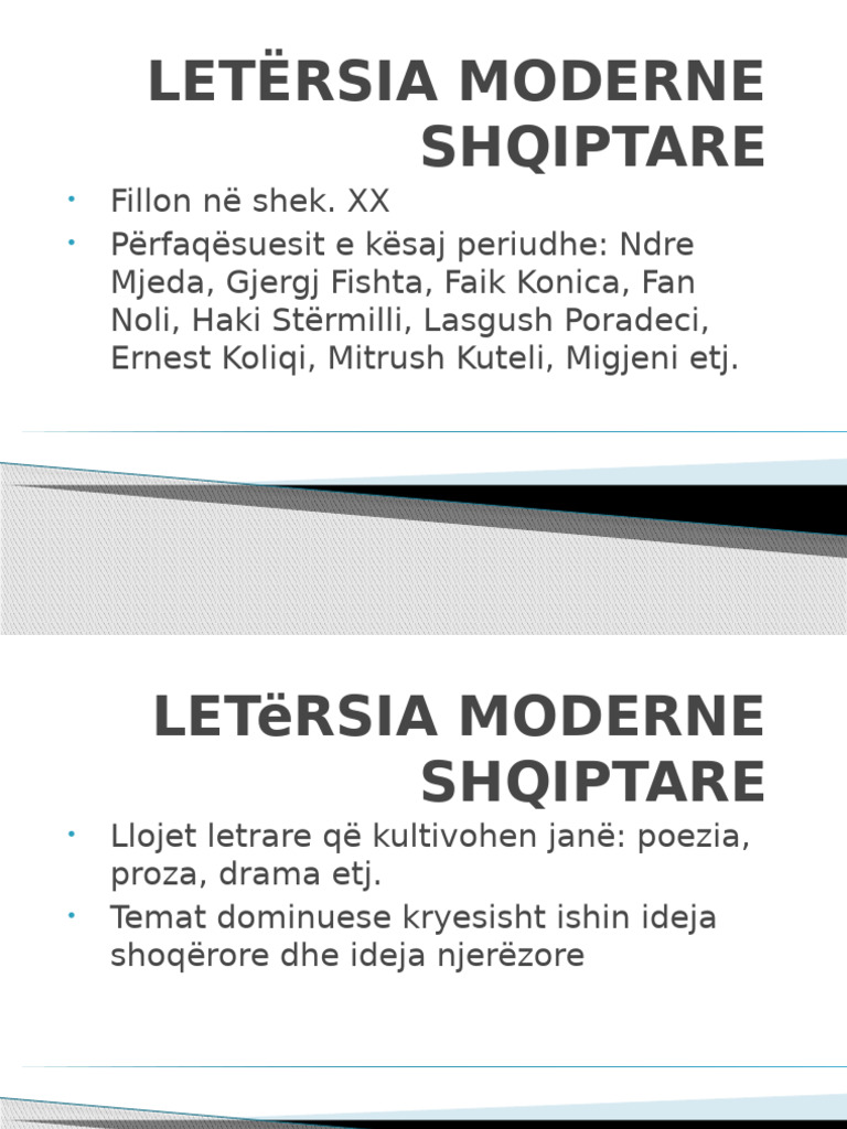 Letersia Moderne Shqiptare | PDF
