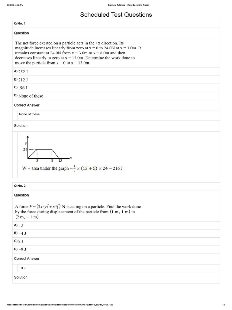 Physics Tutorial 8 For Wizard | PDF | Computers