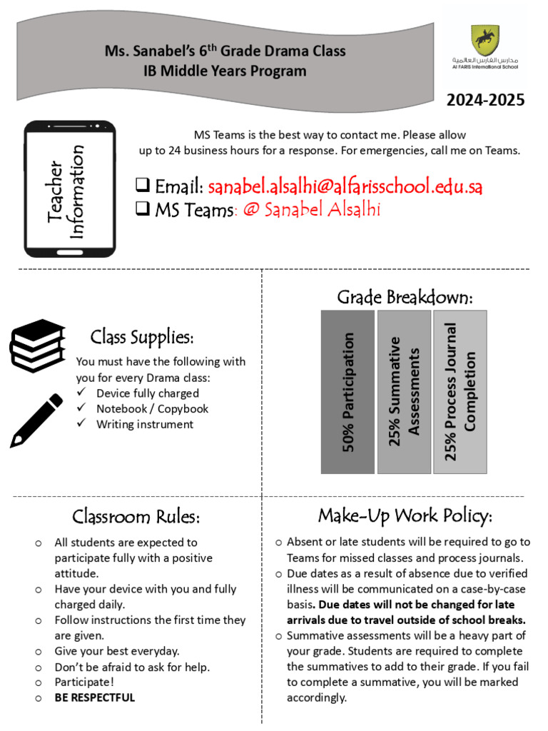 G6 Drama Class Syllabus | PDF