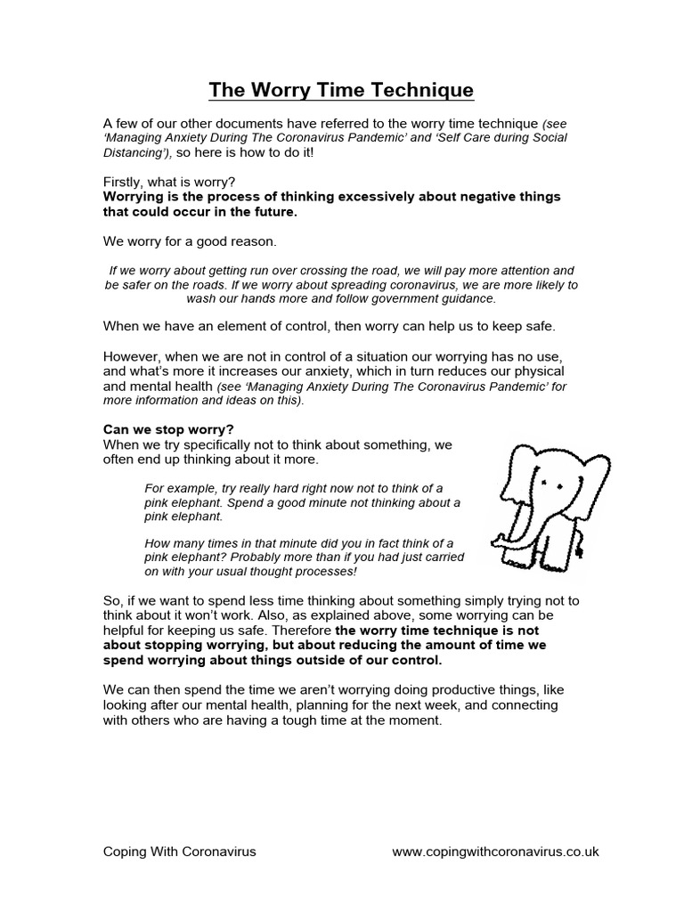 The Worry Time Technique | PDF