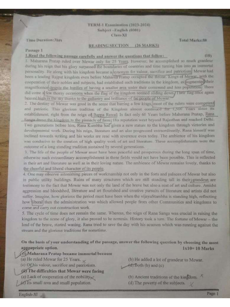 English First Term Paper | PDF