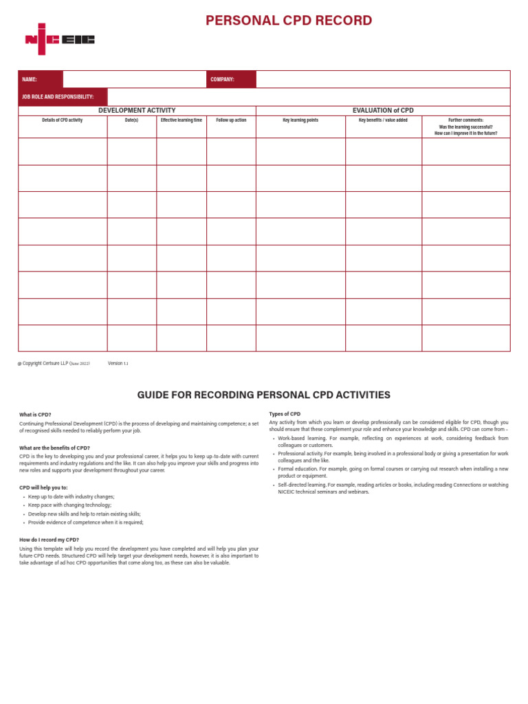 Example Cpd Record Pdf