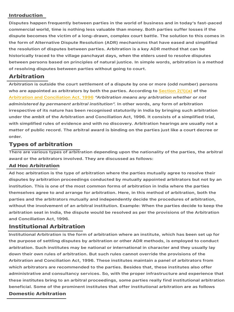 Arbitration | PDF