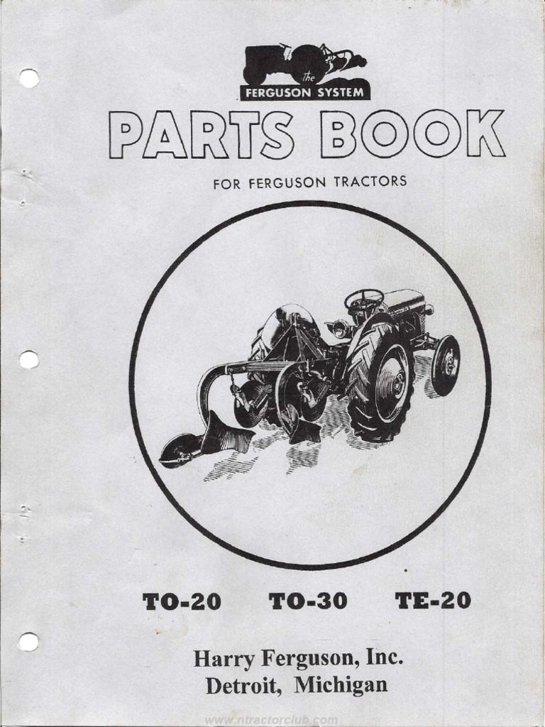 1951 (Aug.) Ferguson TO-20, TO-30, TE-20 Parts Book | PDF