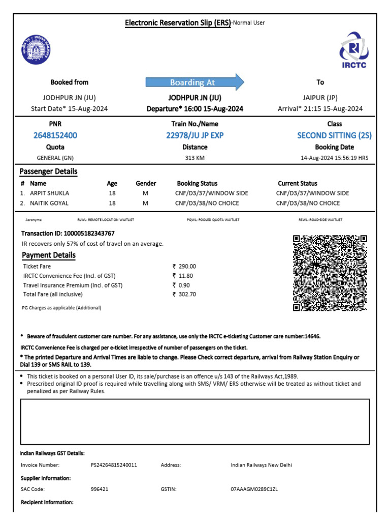 22978/JU JP EXP Second Sitting (2S) | PDF