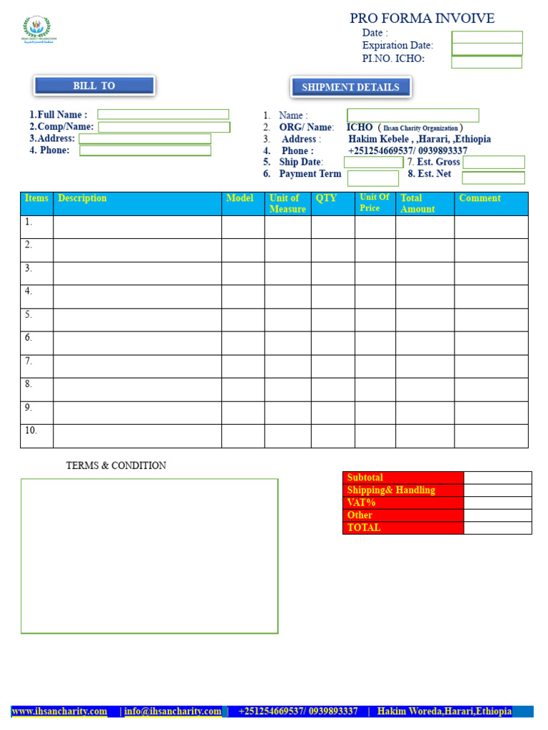 Proforma | PDF