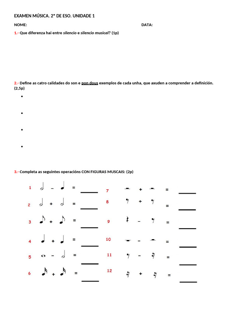 Musica 2º Eso Ud1 | PDF