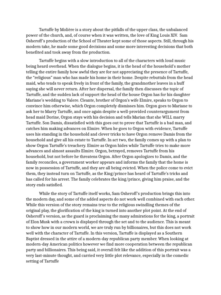 Tartuffe Review | PDF