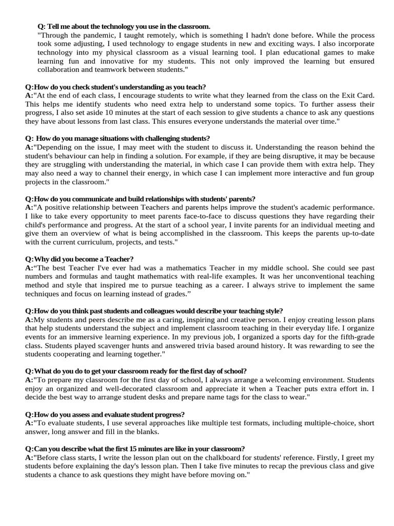 Interview Questions & Answers | PDF