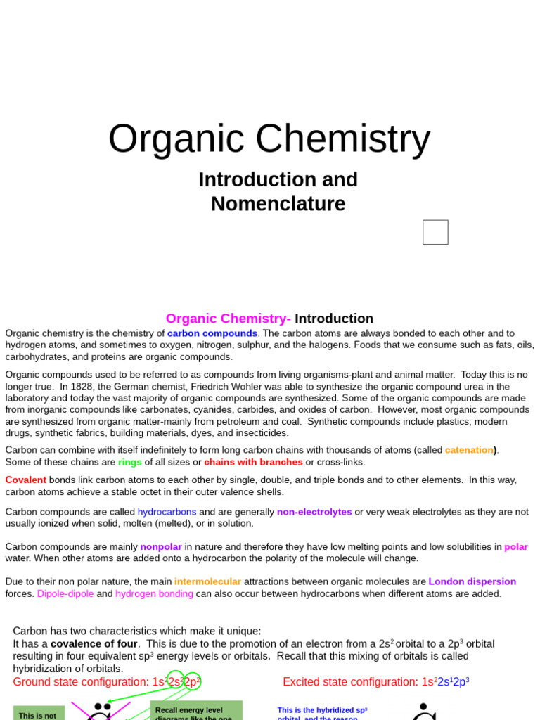 01 - Organic - Introduction and Naming | PDF
