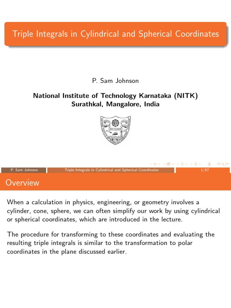 Triple Integrals in Cylindrical and Spherical Coordinates | PDF
