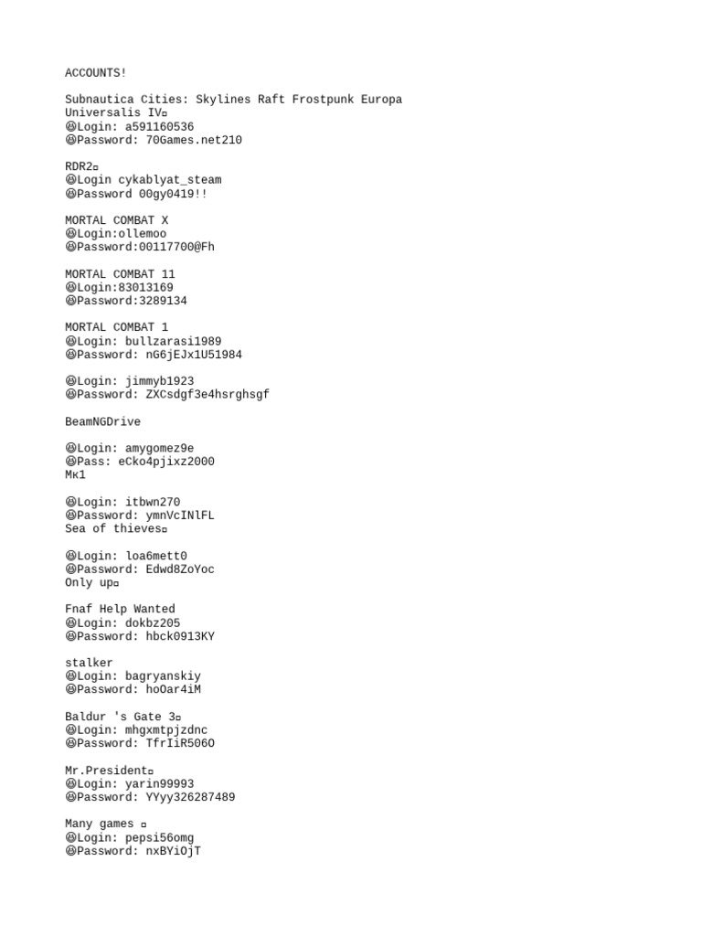 Steam Accounts | PDF