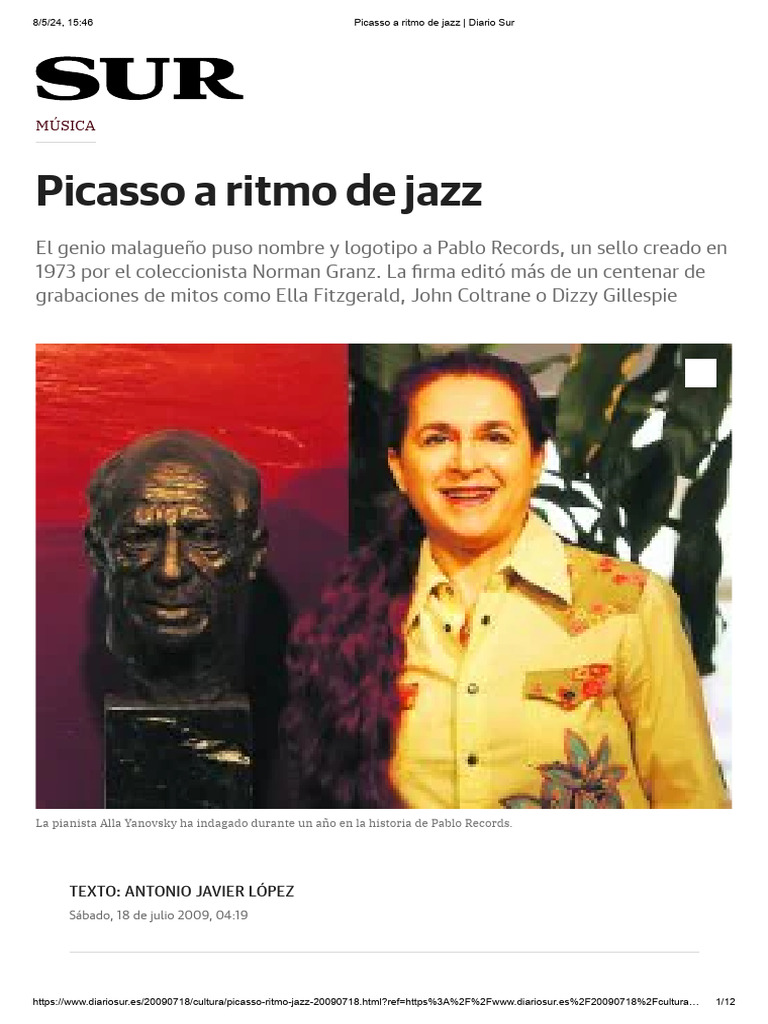 Picasso A Ritmo de Jazz - Diario Sur | PDF