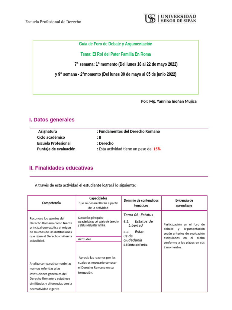 Guía - Foro de Debate y Argumentación | PDF