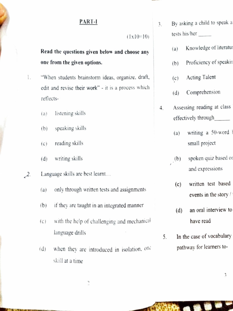 English 1st Year Question Paper | PDF