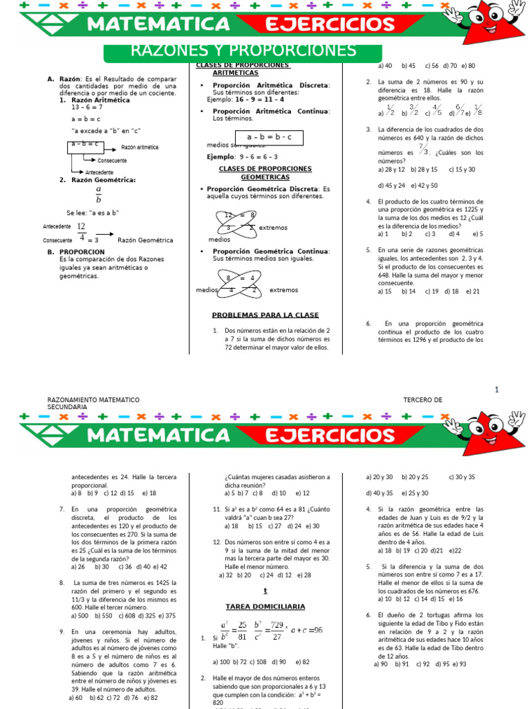 396419383 Segundo De Secundaria Razonamiento Matematico Razones Y