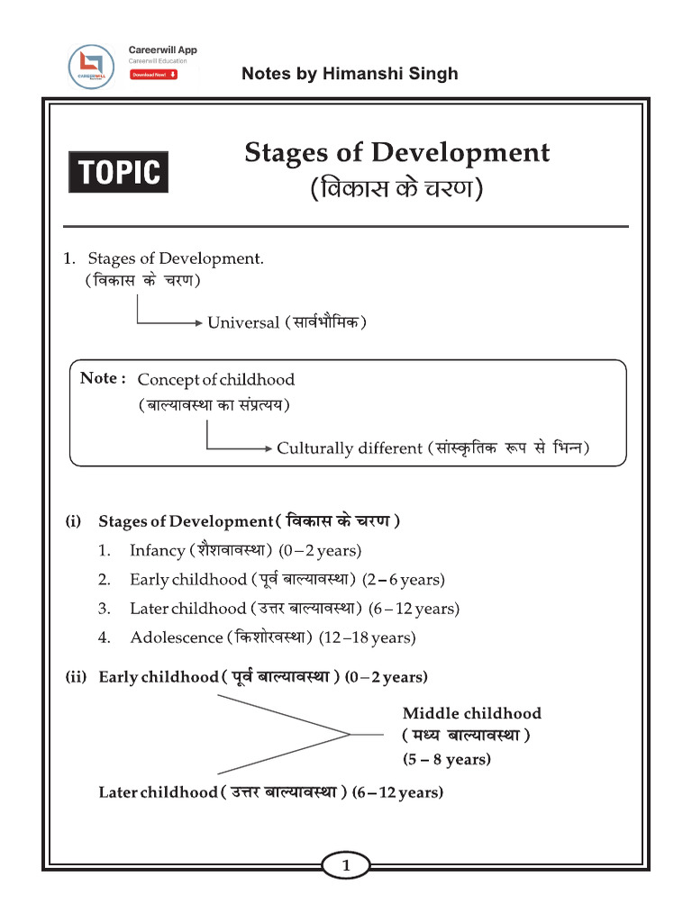 Stages of Development | PDF