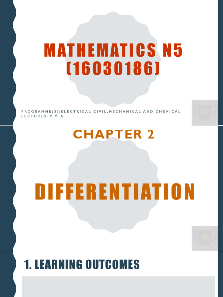Chapter 2 Differentiation N5 | PDF