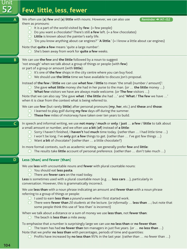 52 Few, Little, Less, Fewer | PDF